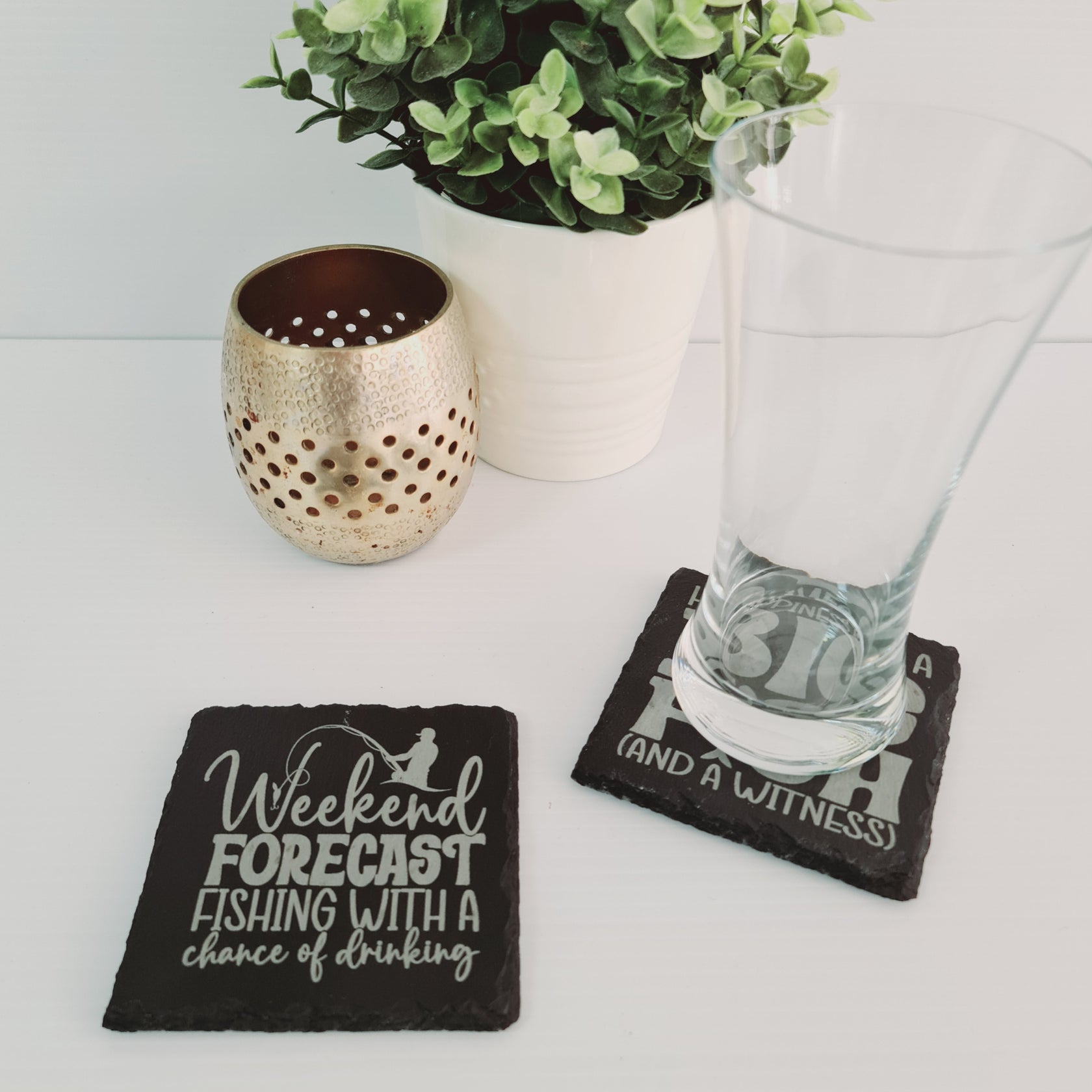 Fishing Coaster - Slate – The Laser Hut