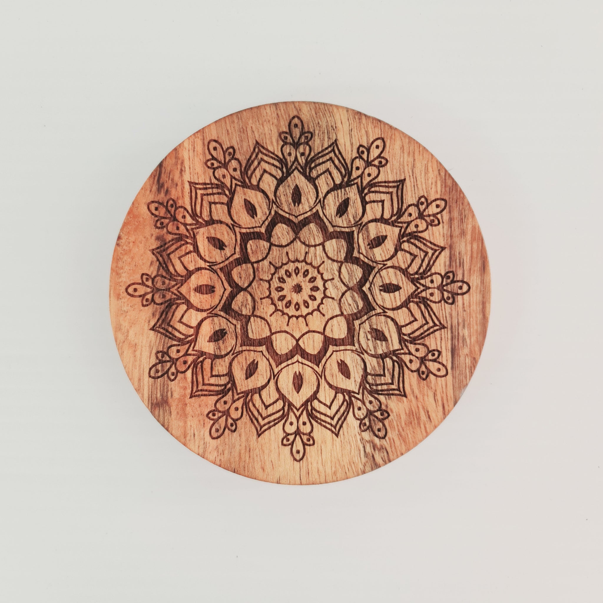 Mandala Coaster - Acacia Wood – The Laser Hut